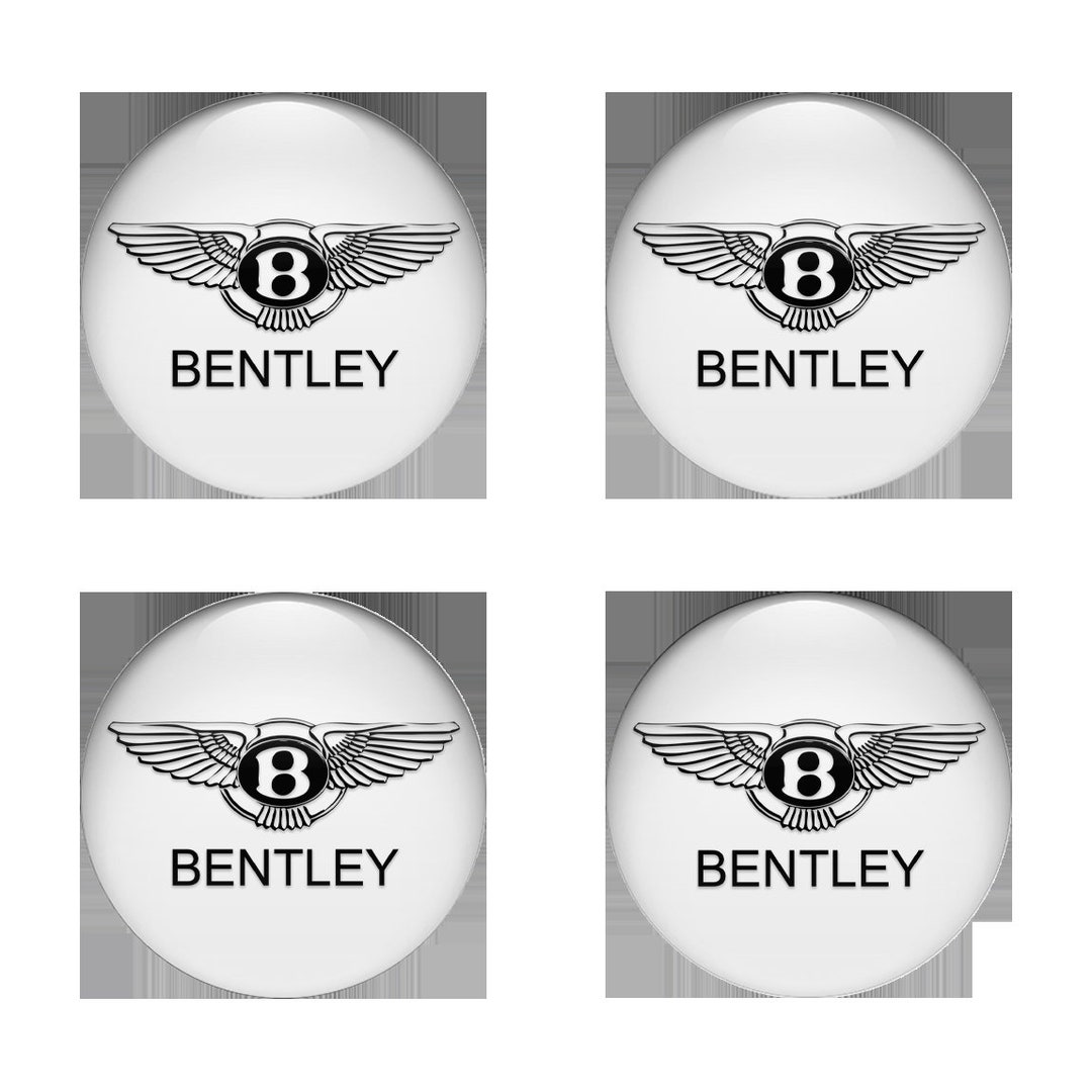4xall Sizes 3D Bentley Print Logo Domed Stickers for Wheel Center Hub ...