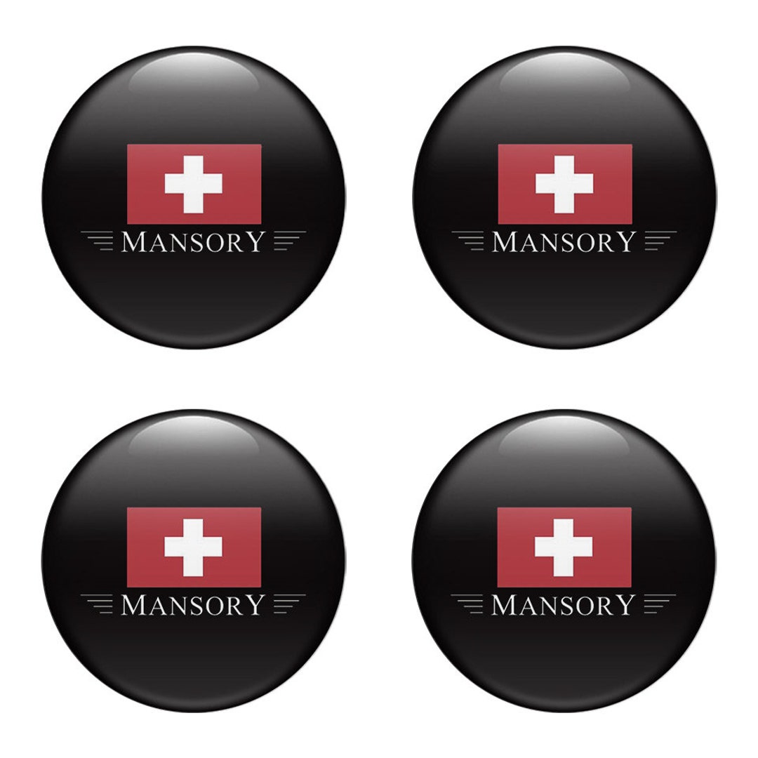 4xall Sizes 3D Mansory Print Logo Domed Stickers for Wheel Center Hub ...