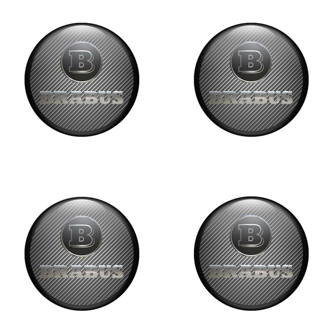 4xall Sizes 3D Brabus Print Logo Domed Stickers for Wheel Center Hub ...