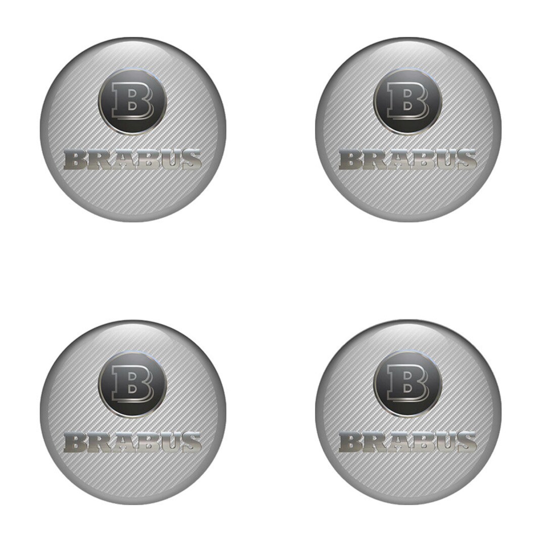 4xall Sizes 3D Brabus Print Logo Domed Stickers for Wheel Center Hub ...