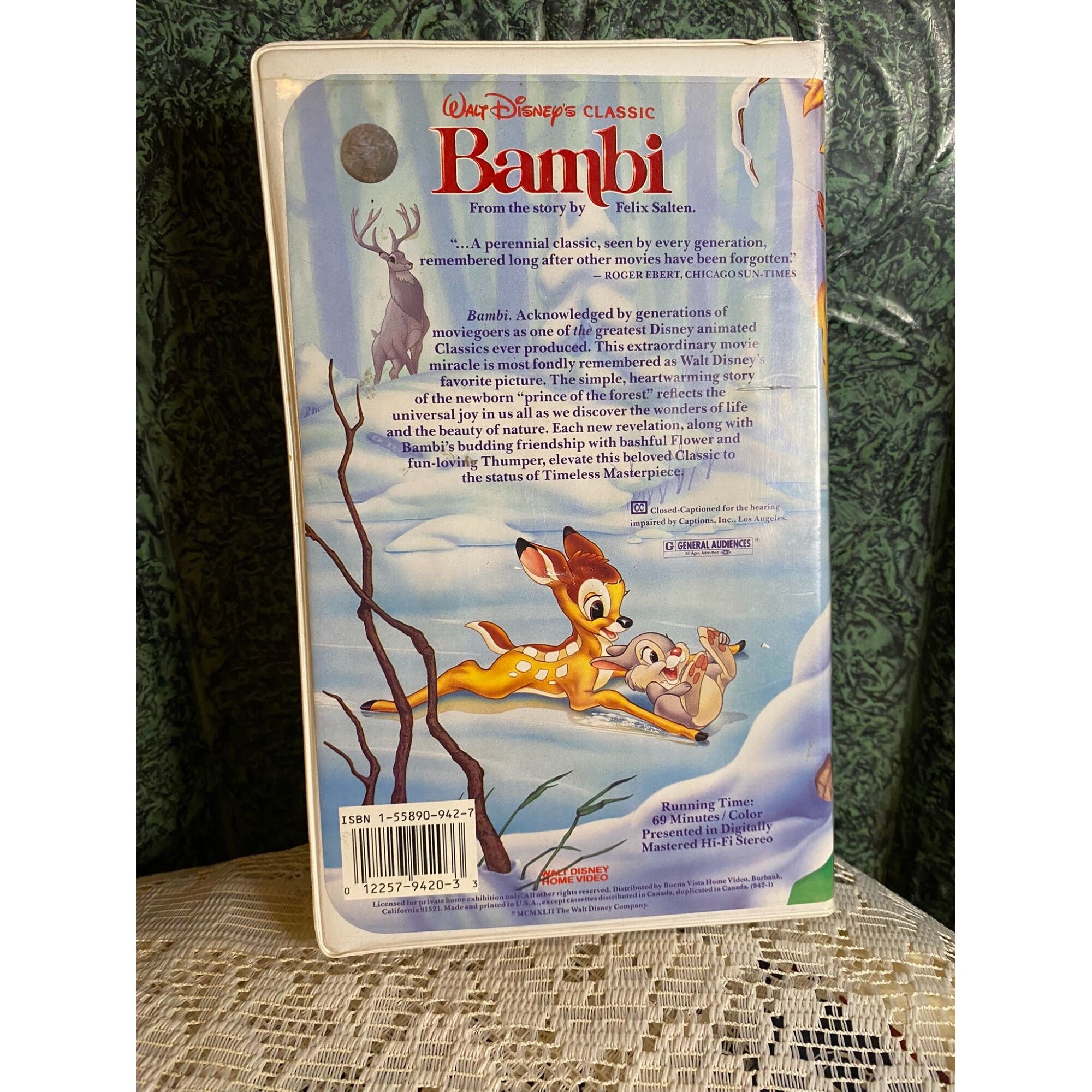 Vintage Walt Disney Bambi VHS Tape With Clam Shell Case - Etsy