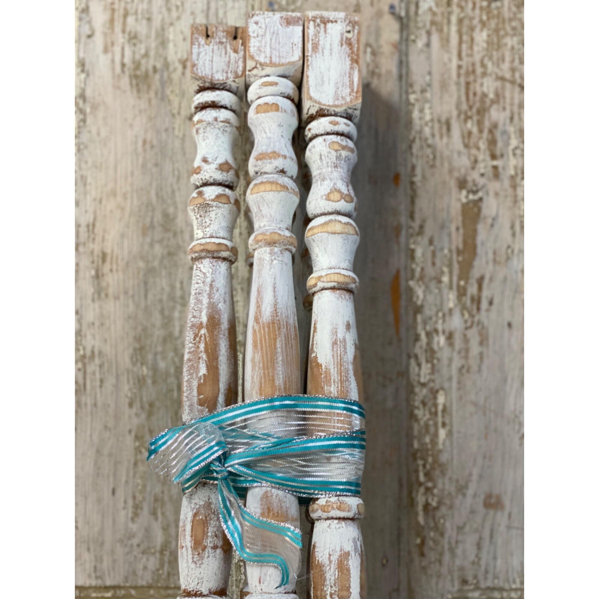 White Distressed Shabby Chic Cottage Style Pillar Spindles - Etsy
