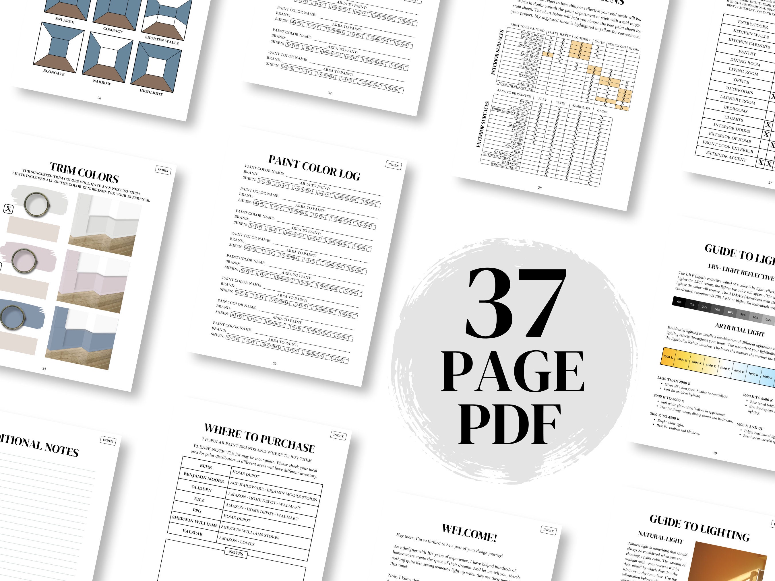 Sherwin Williams Whole House Paint Palette: Wallflower Color Set (PDF ...