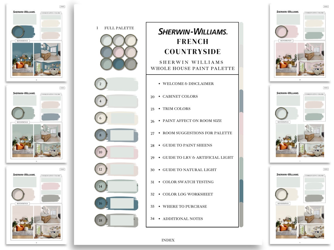 French Countryside Sherwin Williams Paint Palette (PDF) - Etsy
