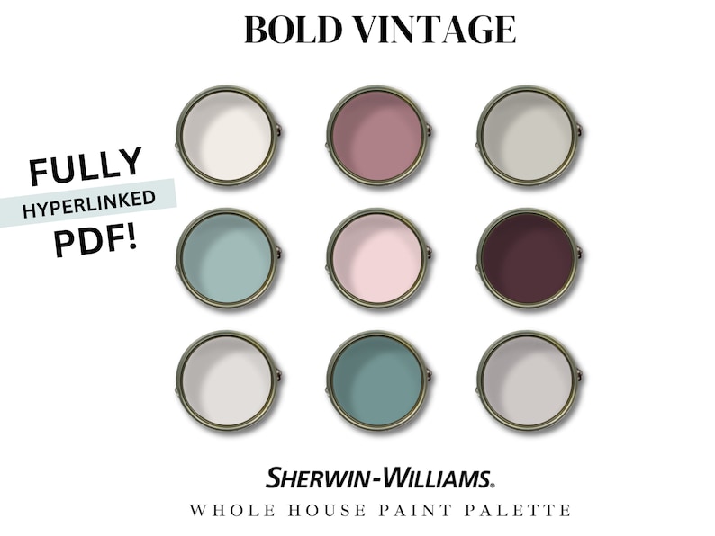 Sherwin Williams Whole House Paint Palette: Bold Vintage Colors (PDF ...