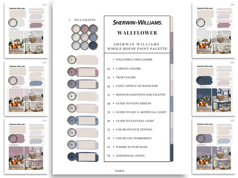 Sherwin Williams Whole House Paint Palette: Wallflower Color Set (PDF ...