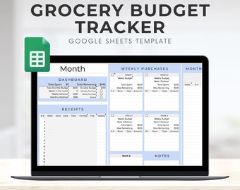Grocery Shopping Budget List Excel Spreadsheet Template works W/ Sheets ...