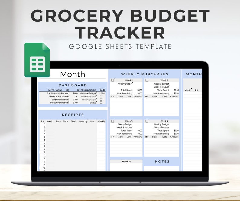 Grocery Budget Tracker Google Sheet Template - Etsy