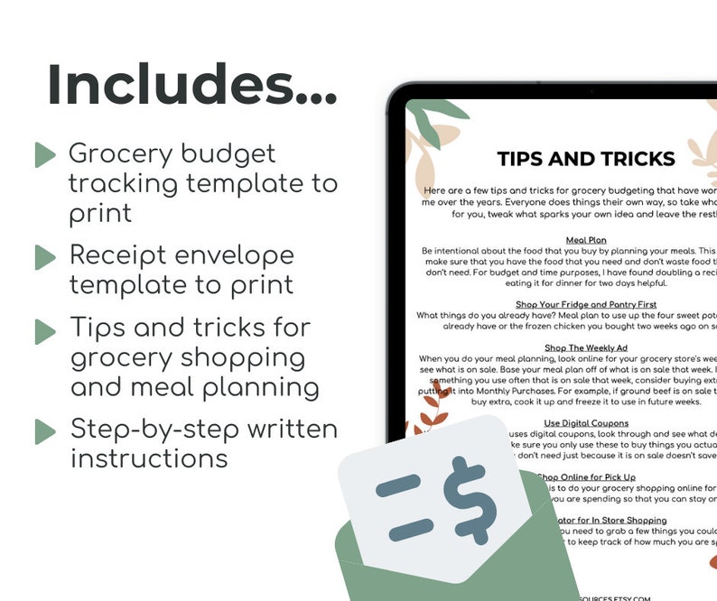 The Grocery Budget Tracker Print Template - Etsy