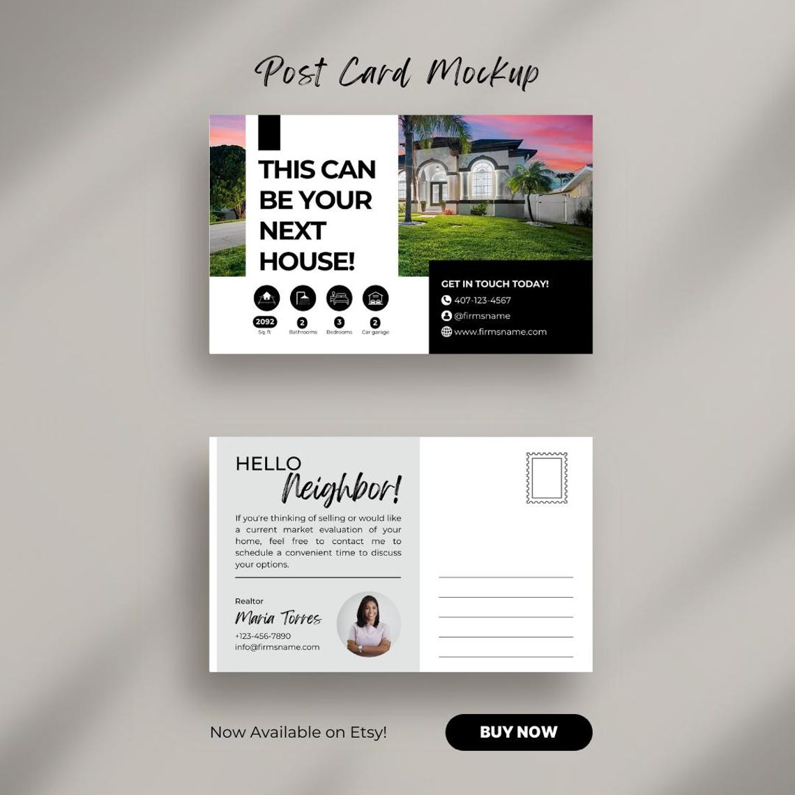 Luxury Real Estate Postcard Templates – 10 Fronts & 3 Backs – Canva ...