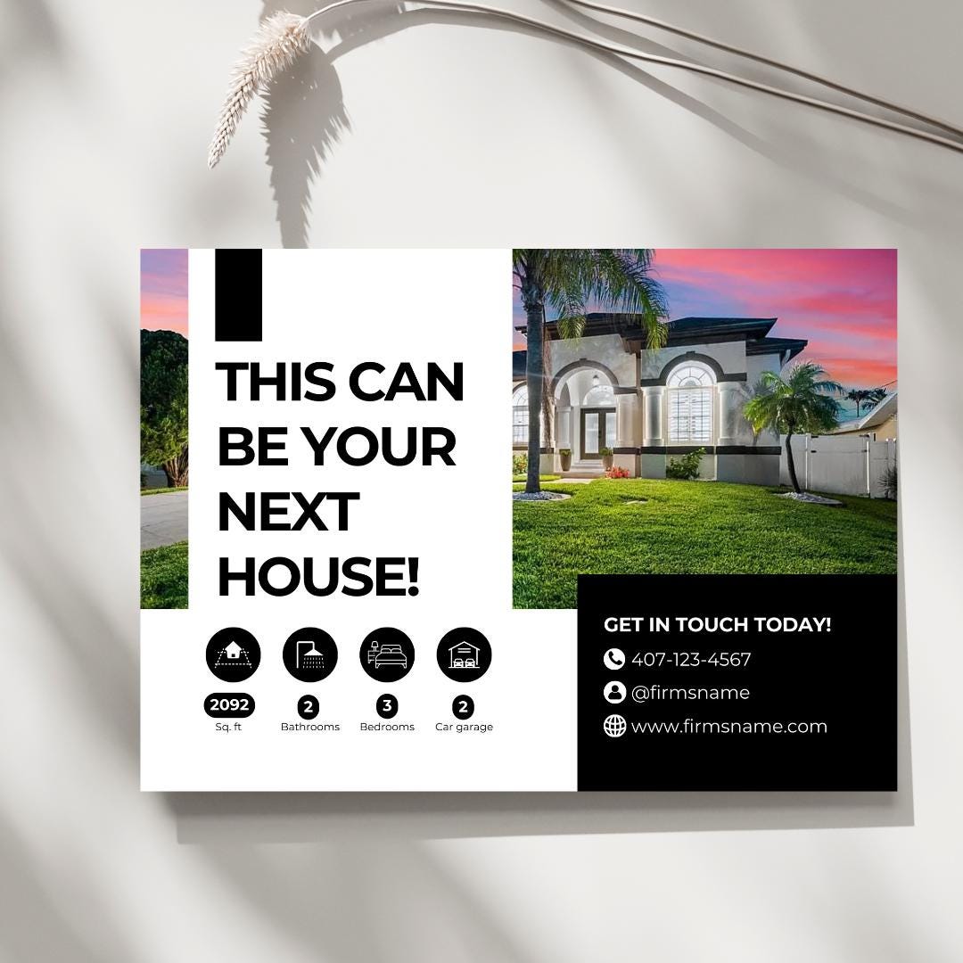 Luxury Real Estate Postcard Templates – 10 Fronts & 3 Backs – Canva ...