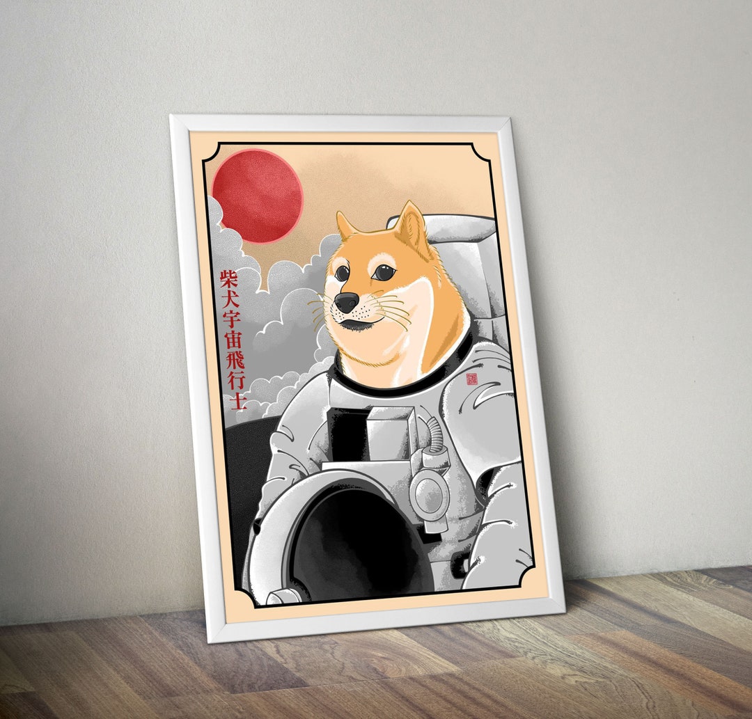Doge Astronaut Meme Poster Funny Memes Funny Present Ukiyo Meme Poster ...