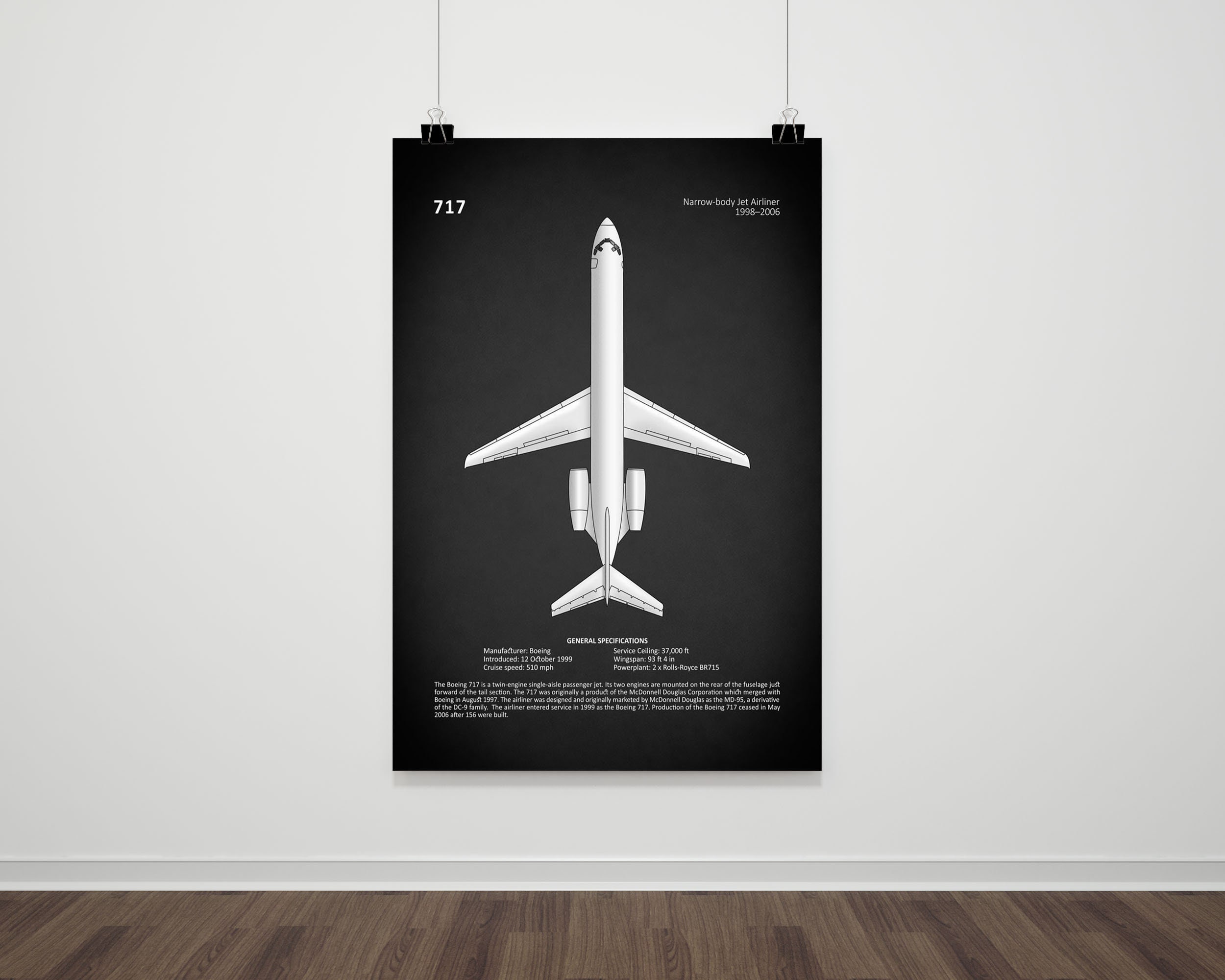 Boeing 717 Jet Airliner Poster Aircraft Poster Aviation Art - Etsy