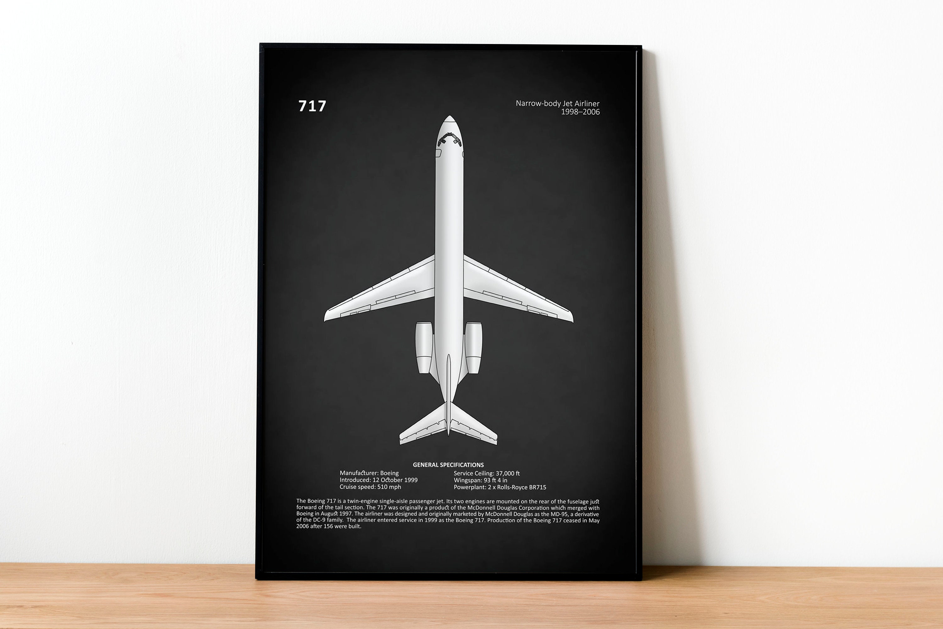 Boeing 717 Jet Airliner Poster Aircraft Poster Aviation Art - Etsy