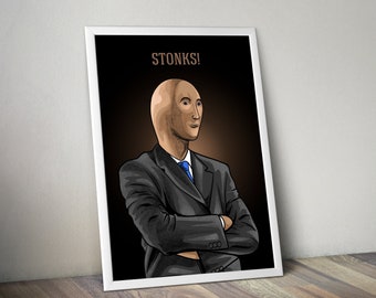 Stonks Guy Meme Funny Memes Poster Funny Memes Funny Present Meme ...
