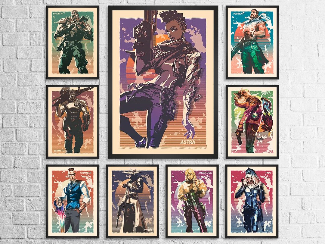 Valorant Poster All Agents Valorant Art Print Game Room Decor Valorant ...