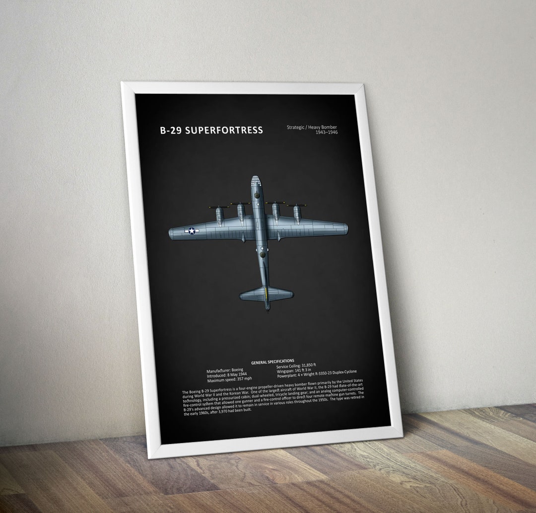 B-29 Superfortress Poster: Vintage Aircraft Aviation Art - Etsy