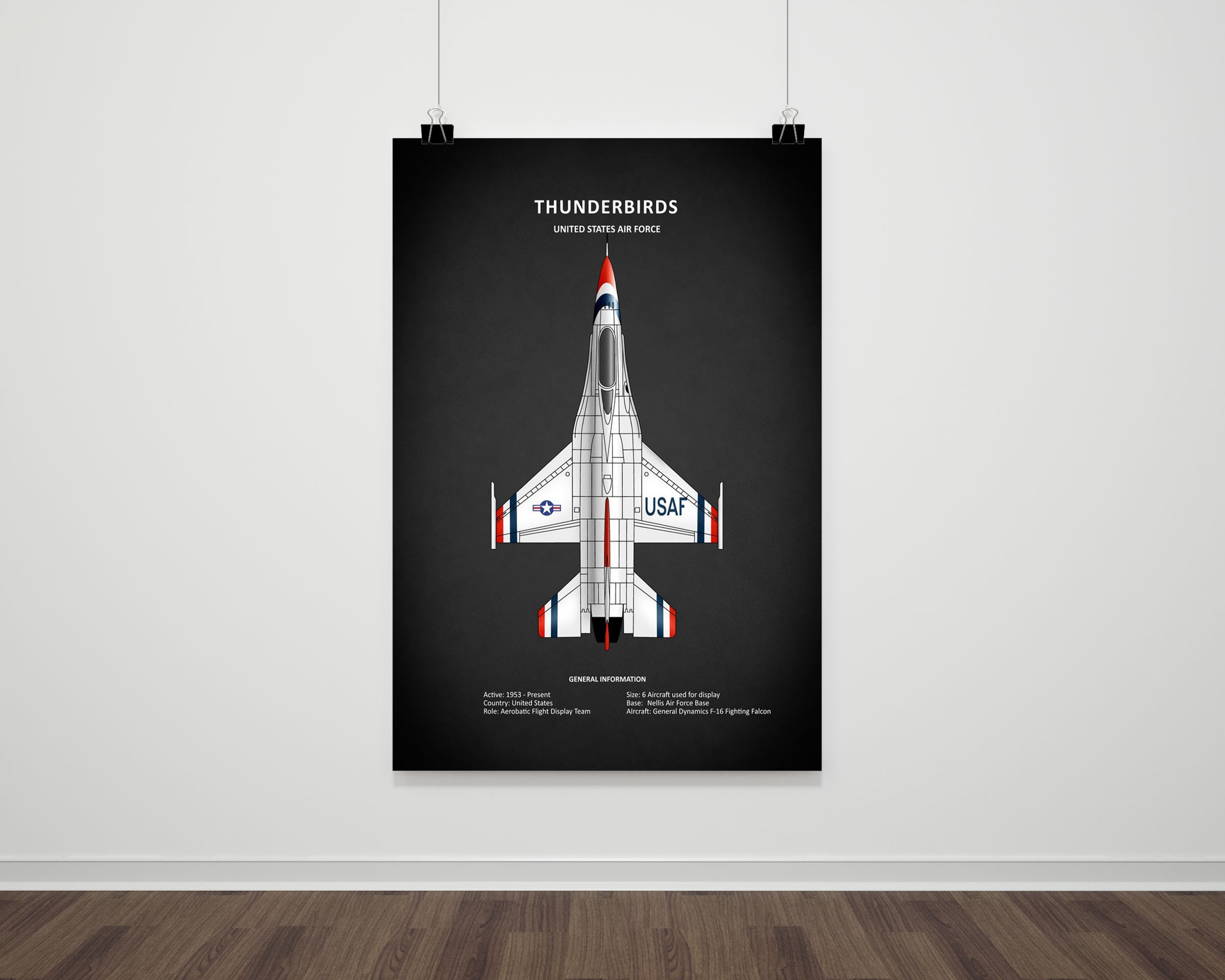 The USAF Thunderbirds Aircraft Poster Aviation Art Airplane - Etsy