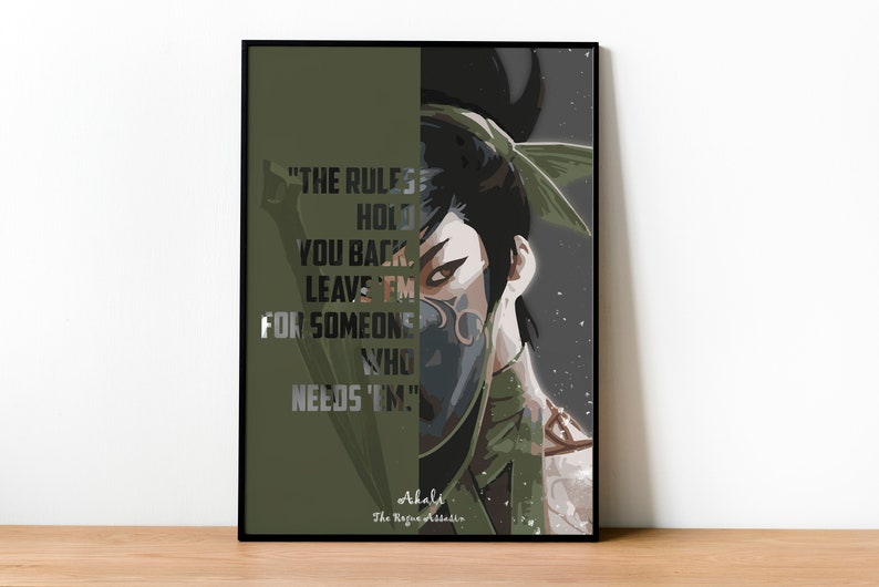 Akali League of Legends Poster: Rogue Assassin Gamer Room Decor - Etsy ...
