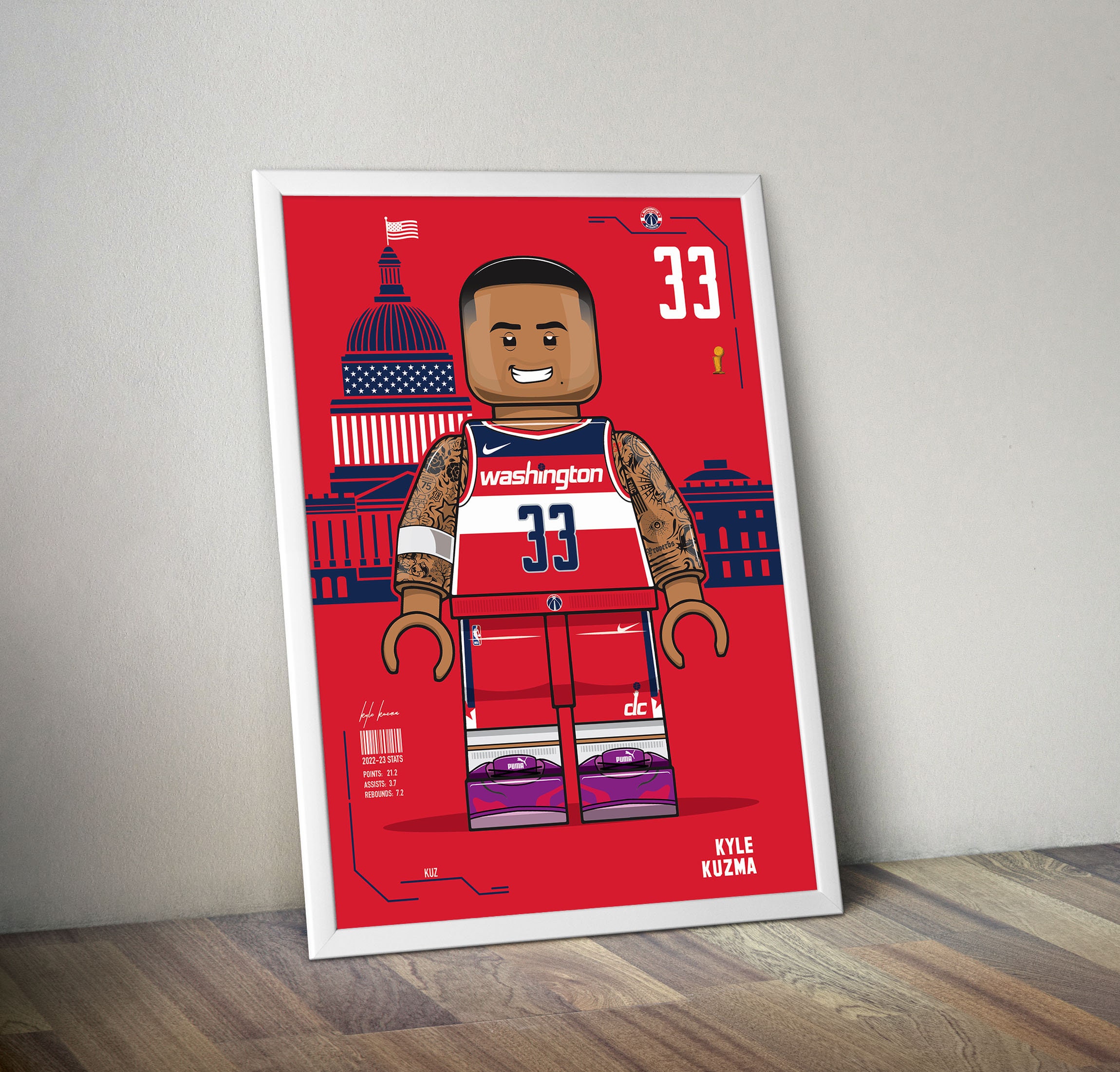 Kyle Kuzma Poster for Sports Fan Basketball Poster NBA Poster Wall Art ...