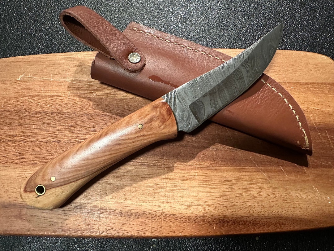 Everyday Carry EDC Fixed Blade Knife, Hunting Knife, Skinner, Damascus ...