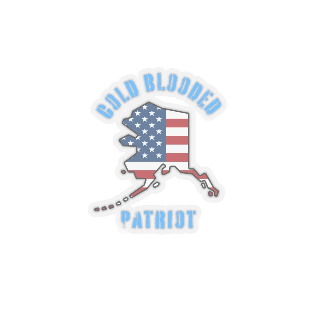 Cold Blooded Patriot Alaska Logo Red White Blue Flag Kiss-cut Stickers ...