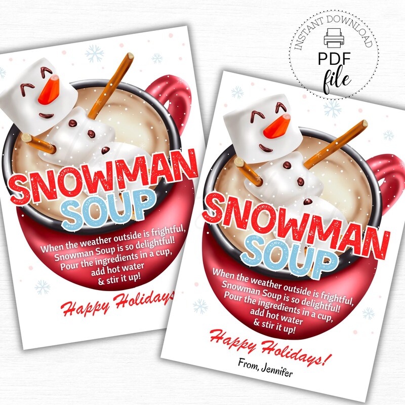 Snowman Soup Poem - Etsy