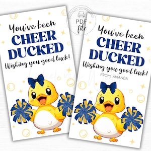 Printable Navy & Gold You've Been Cheer Ducked Wishing You Good Luck ...