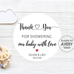 Baby Shower Personalized Stickers | Round/square Labels/tags ...
