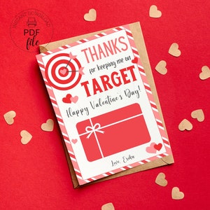 Thanks for Keeping Me on Target, Happy Valentine's Day Gift Card Holder ...