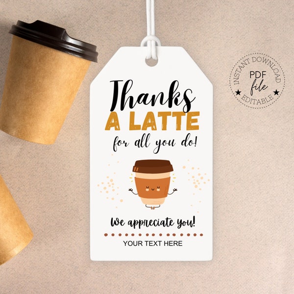 Thanks a Latte - Etsy