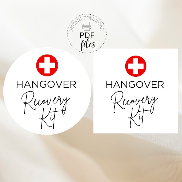 Hangover Kit Label Printable - Etsy