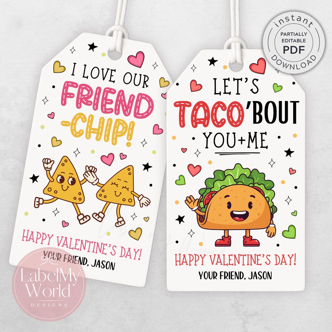 Printable Taco Valentine Cards, Classroom Mexican Food Valentine's Day ...