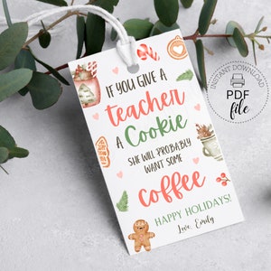 Christmas Teacher Appreciation Gift Tags | Printable Christmas Cookies ...