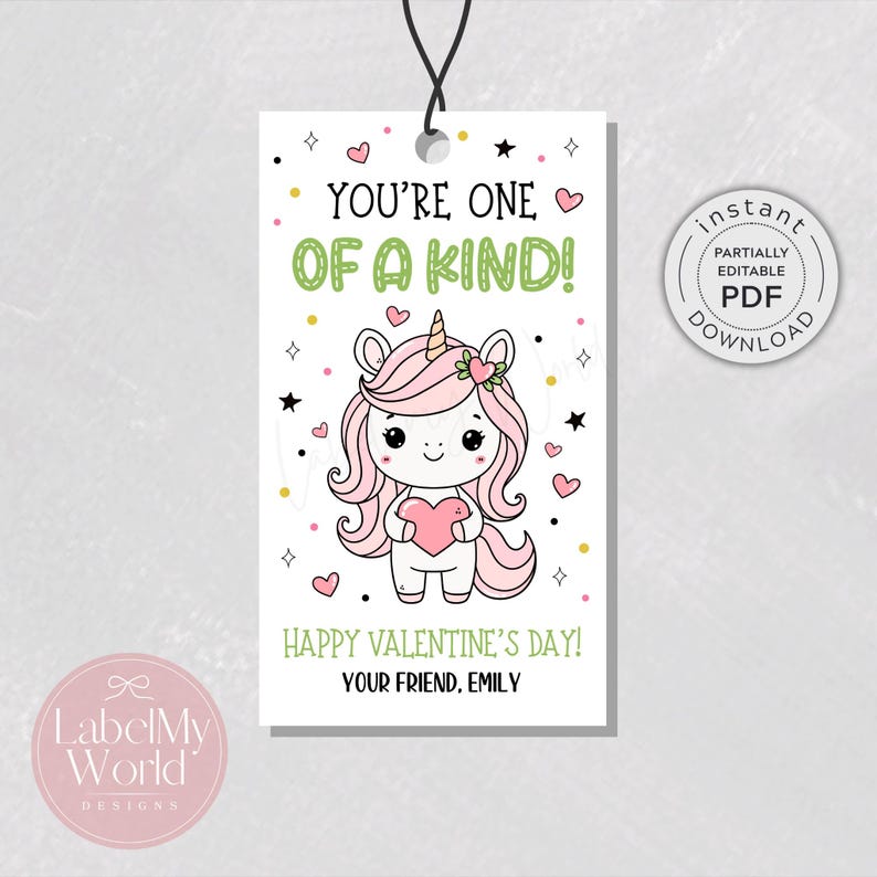 Printable Unicorn Valentine Cards, Classroom Magical Unicorn Valentine ...