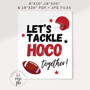 Printable Football Homecoming Proposal Sign | Let's Tackle HOCO ...