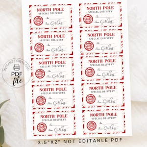 Printable From Santa Christmas Tag, North Pole Special Delivery Gift ...