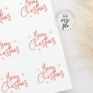 Merry Christmas Round & Square Labels/tags | Printable Holiday Gift Tag ...