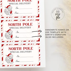 Printable From Santa Christmas Tag, North Pole Special Delivery Gift ...