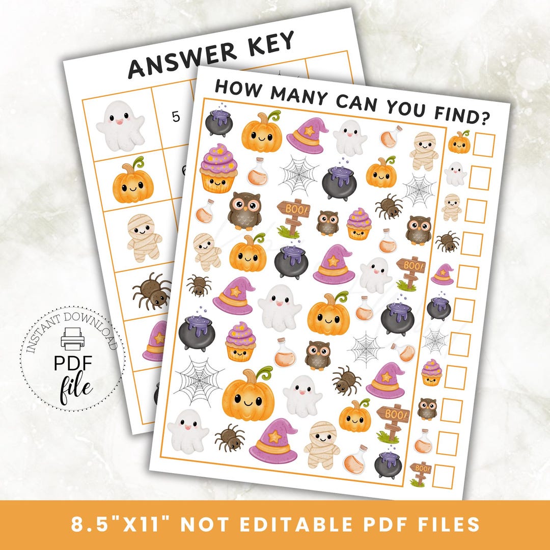 Halloween I Spy Game, How Many Can You Find Halloween Party Activity ...