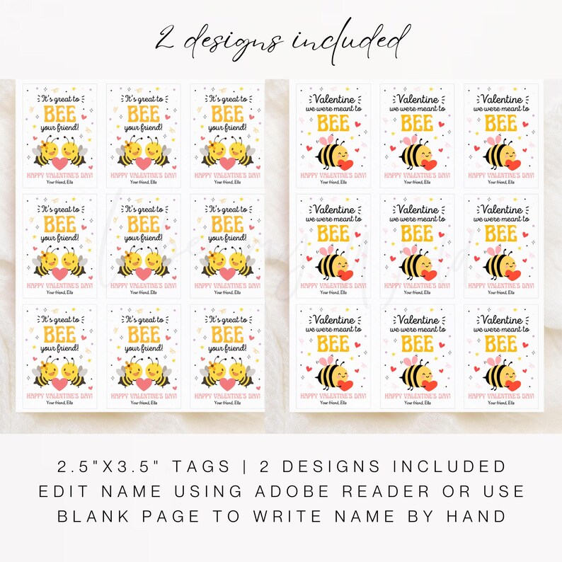 Printable Bee Valentine Tags, It's Great to Bee Your Friend, We Were ...
