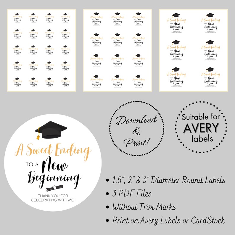 A Sweet Ending to a New Beginning Round Stickers/tags - Etsy