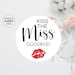 Kiss the Miss Goodbye Stickers Bachelorette Party, Bridal Shower Round ...