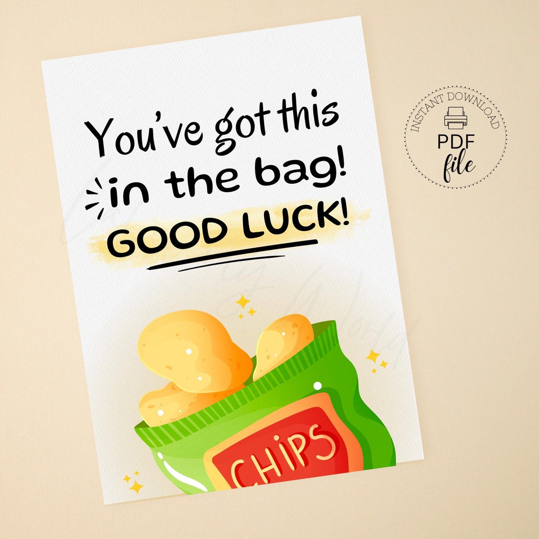 You've Got This in the Bag Printable Tag, Good Luck Game/testing Day ...