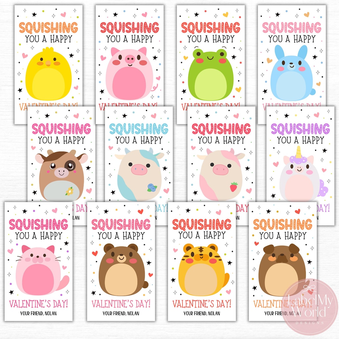 Squishing You a Happy Valentine's Day Cards, Classroom Squish Toy ...