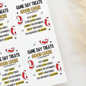 Printable Volleyball Candy Treats Tag | Good Luck Volleyball Gift Tag ...