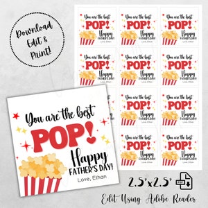 Editable Happy Father's Day Gift Tag | Printable Personalized Father's ...