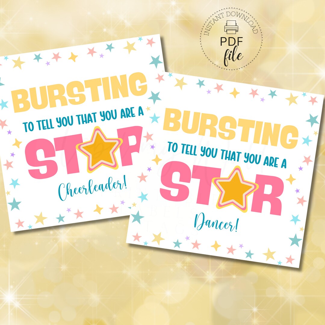 Bursting to Tell You That You're a Star Gift Tag | Personalized ...
