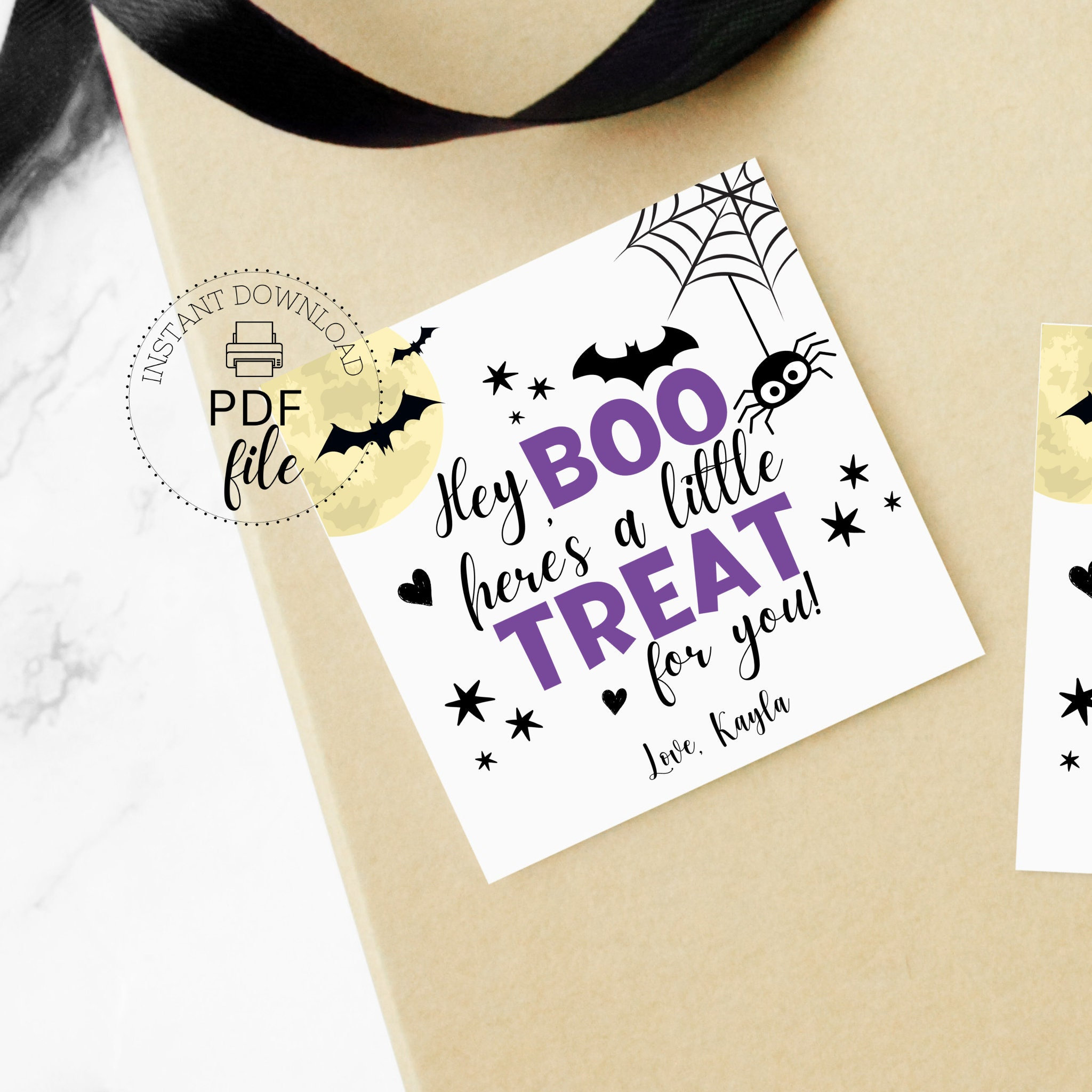 Hey BOO Here's a Little Treat for You Printable Tags Personalized ...