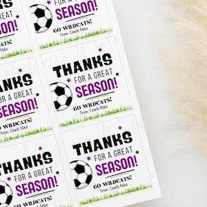 Printable/personalized End of Season Soccer Tags | Thanks for a Great ...